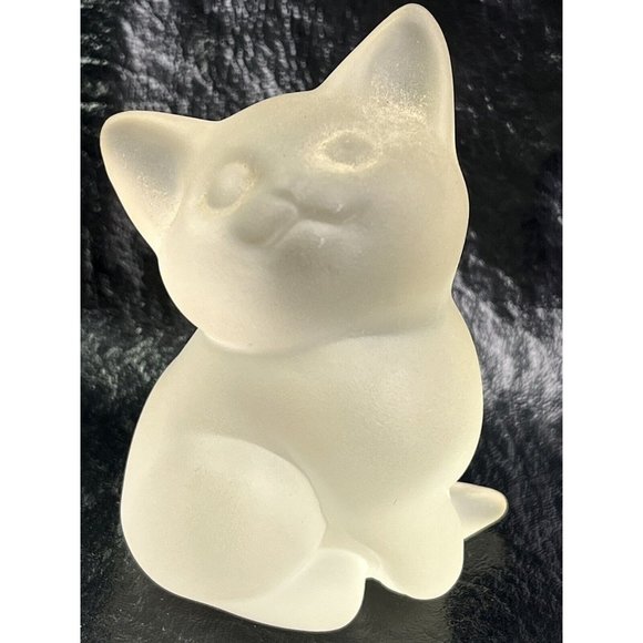 Hallmark | Accents | Rare 3 Frosted Cat Figurine Lead Crystal Hallmark ...